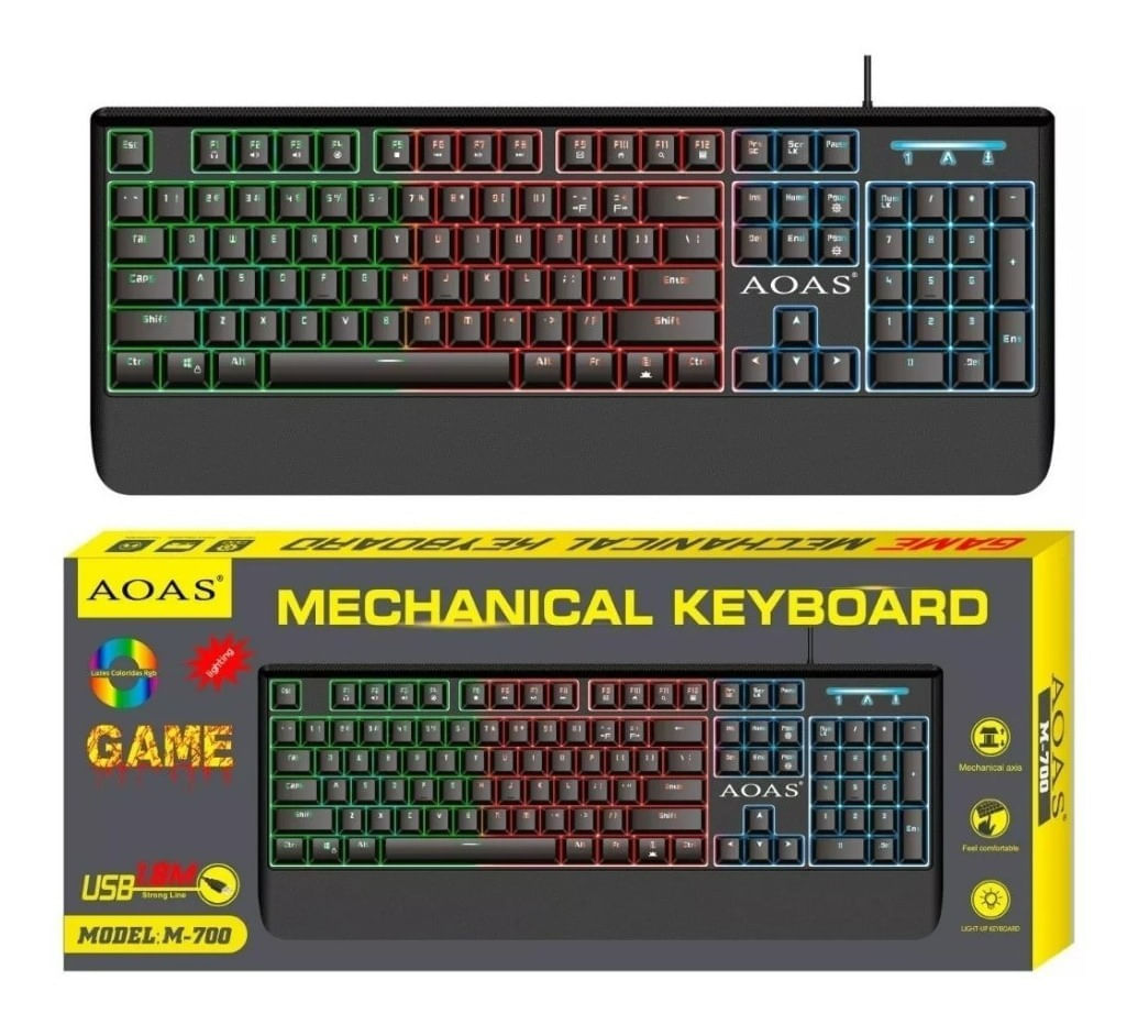 Teclado Gamer Mecánico Retroiluminado Aoas M700 64236 Shine - Kinderland