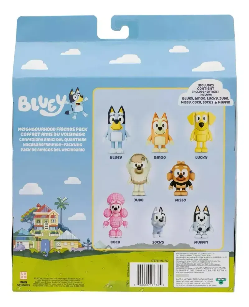 Muñecos x8 Bluey Neightborhood Friends Pack 17676 - Kinderland